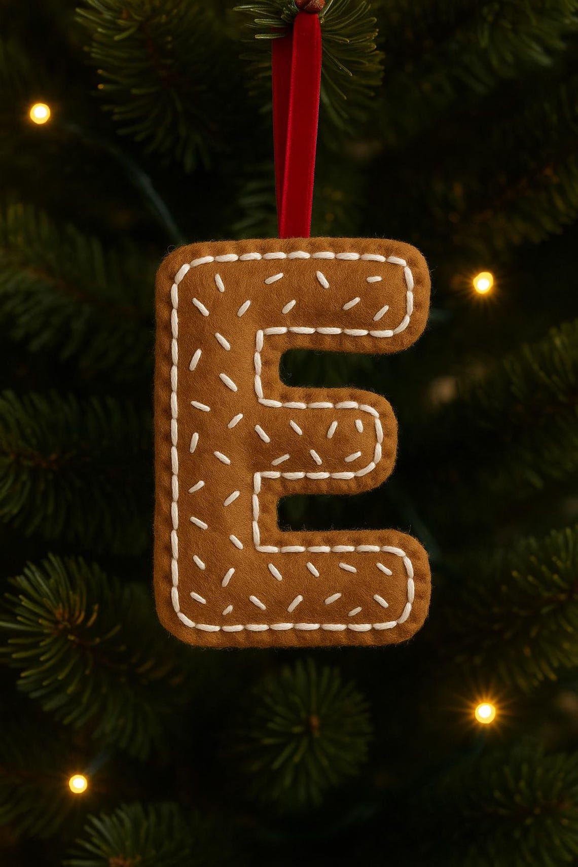 Felt Letter E Ornament Pattern • DIY Embroidery Initial (PDF Pattern ...