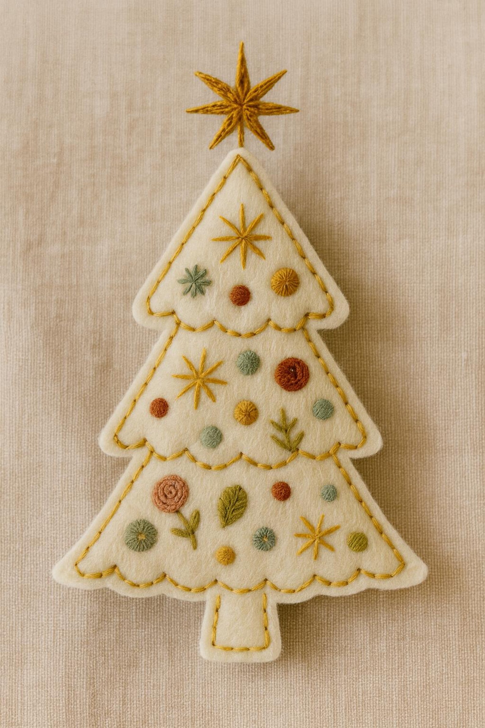 Felt Christmas Tree Ornament Pattern • Printable Holiday Template PDF ...