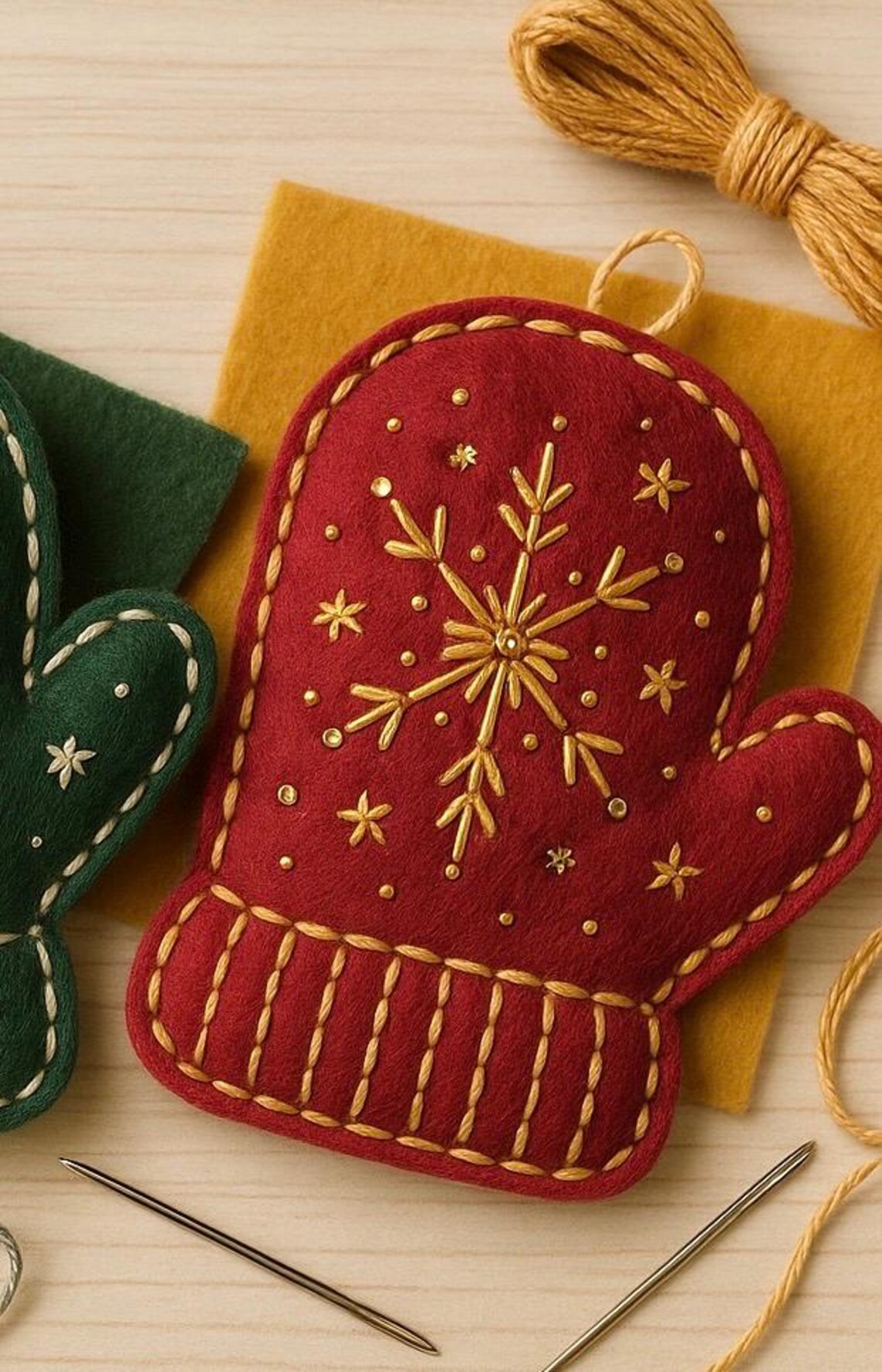 DIY Felt Mitten Ornament Pattern – Beginner Friendly PDF Template ...