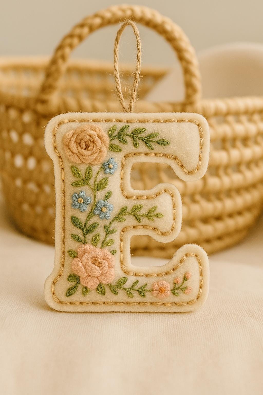 Felt Letter E Ornament Pattern • DIY Embroidery Initial (PDF Pattern ...