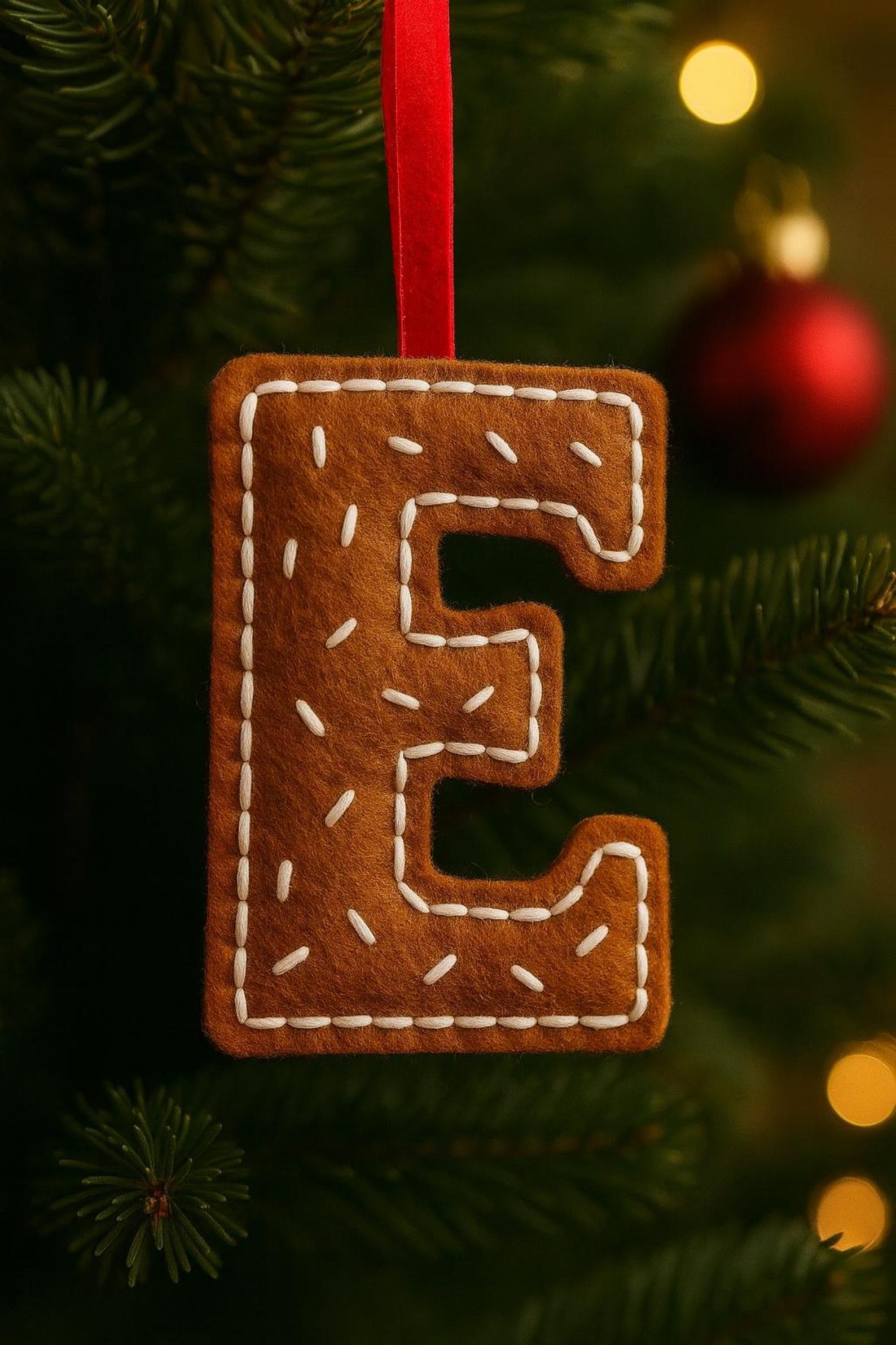 Felt Letter E Ornament Pattern • DIY Embroidery Initial (PDF Pattern ...