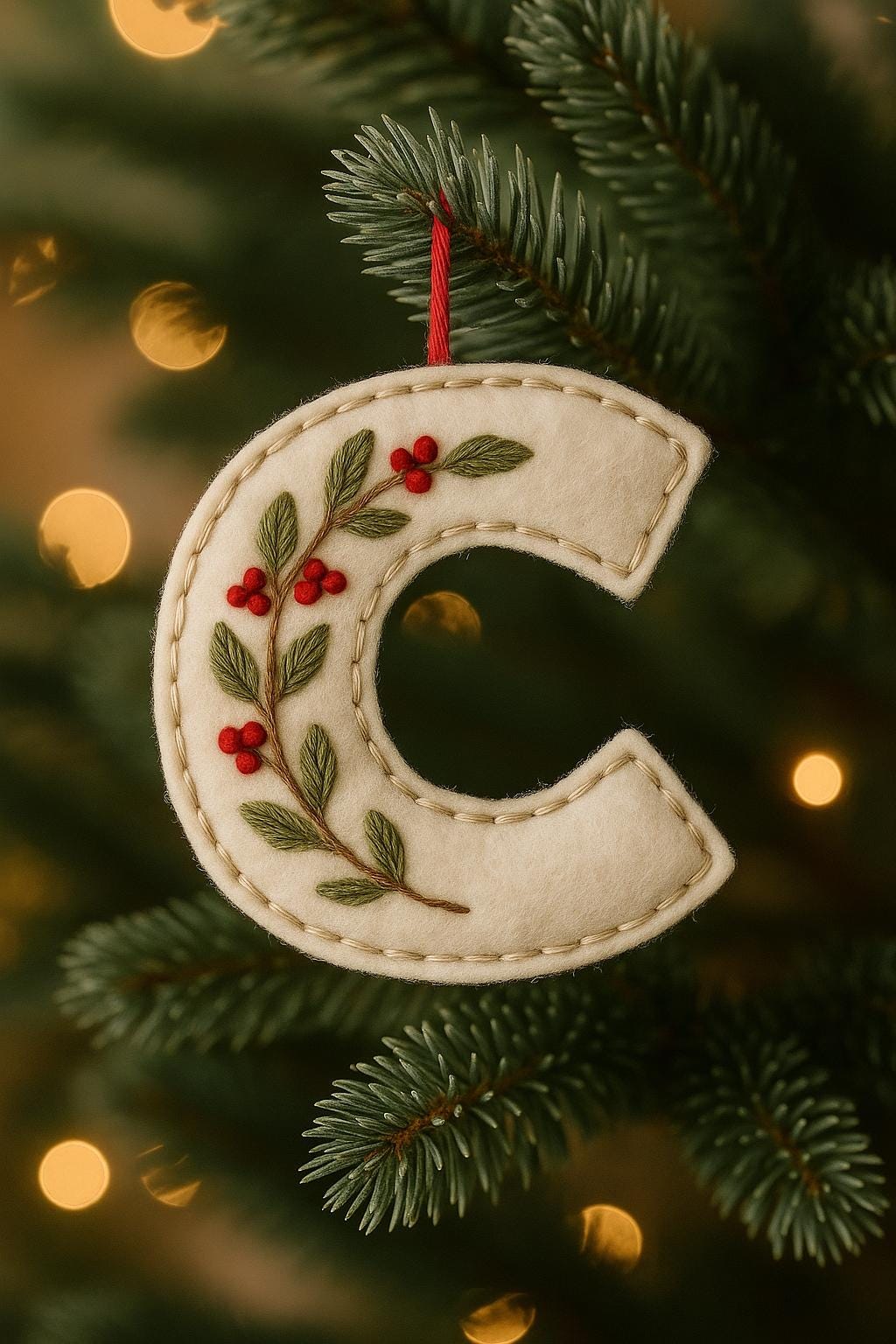 DIY Felt Letter C Ornament Pattern • Embroidery Initial Template (PDF ...