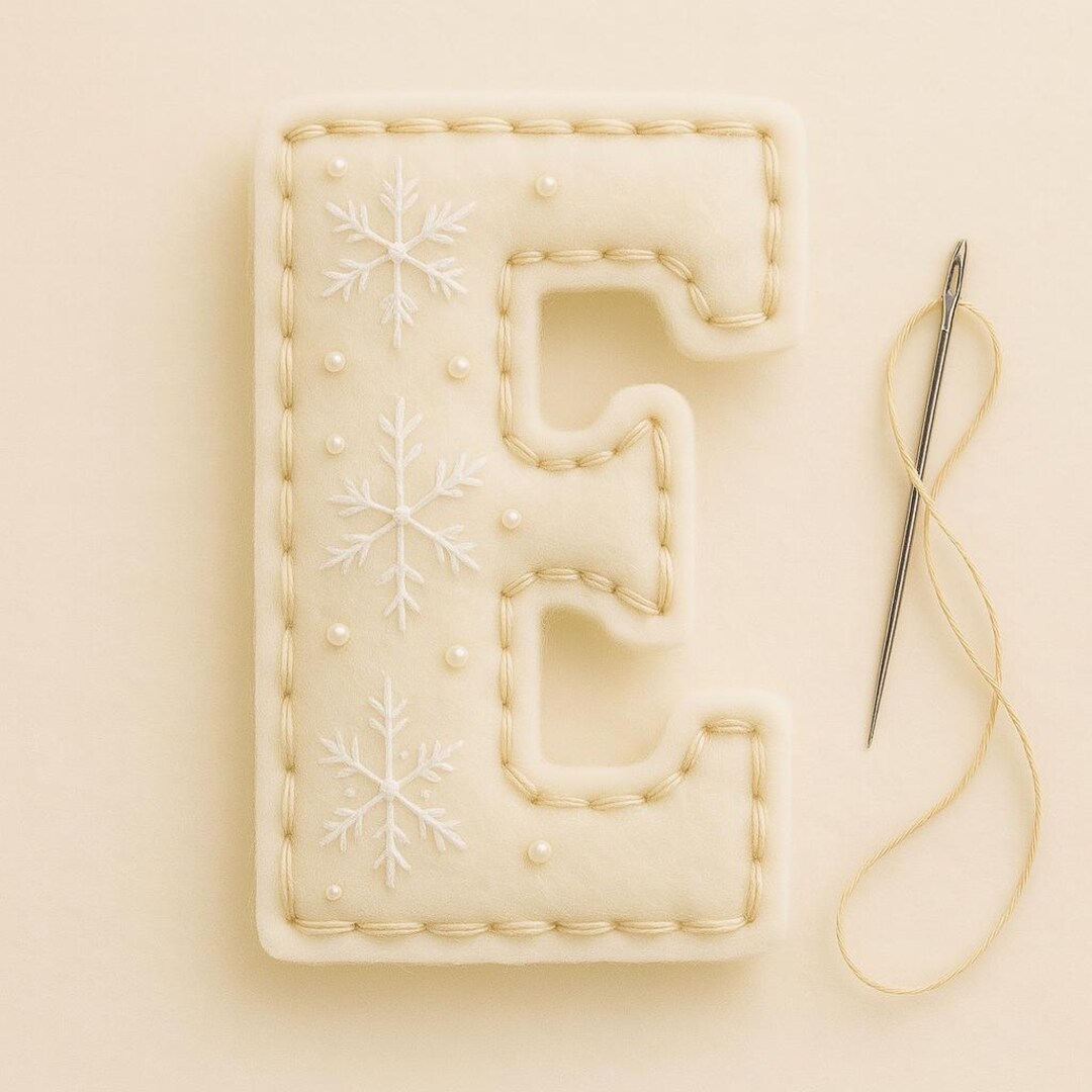 Felt Letter E Ornament Pattern • DIY Embroidery Initial (PDF Pattern ...