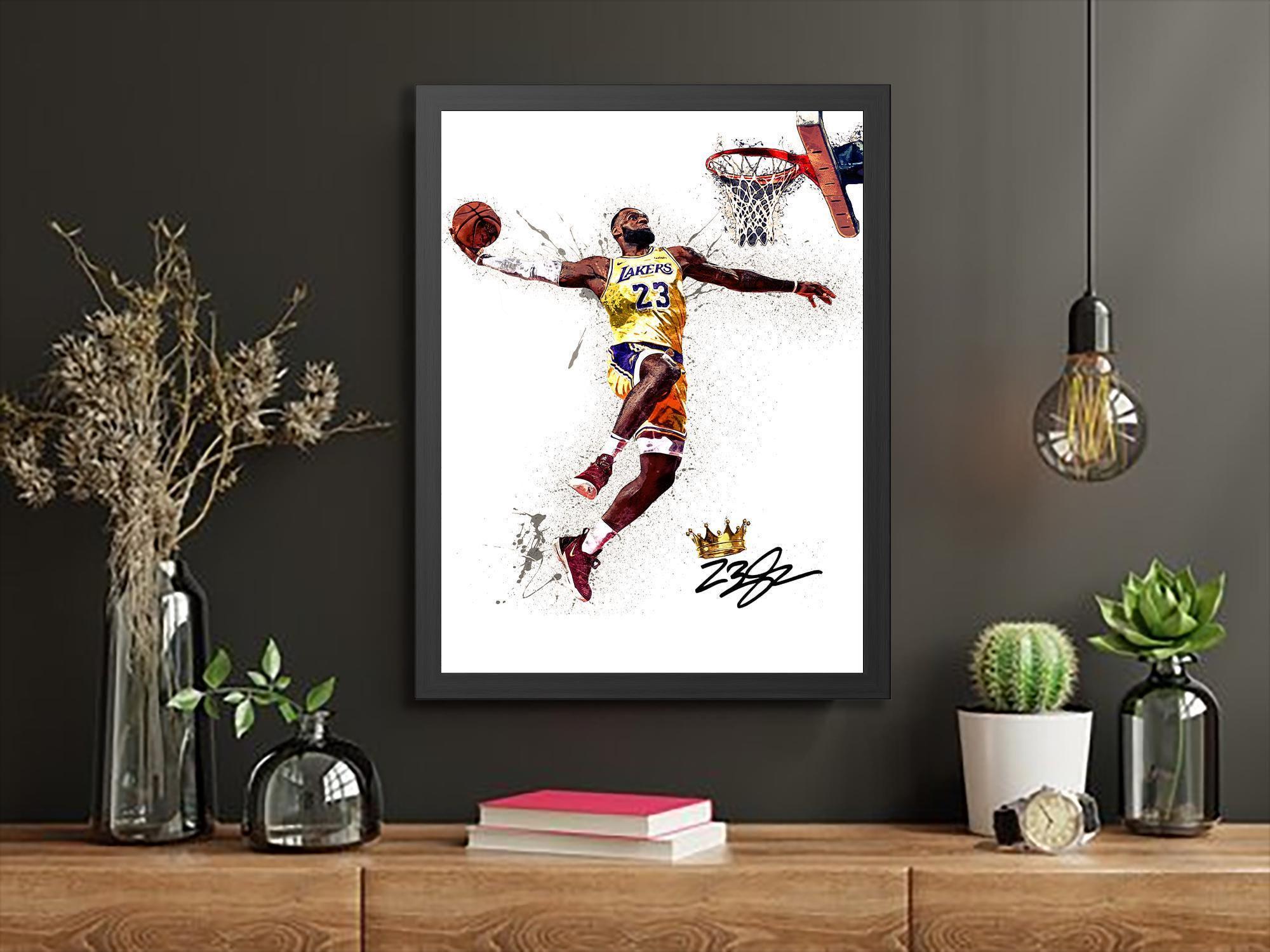 Lebron James Dunk Poster, Los Angeles Lakers, Gallery Canvas Wrap or ...