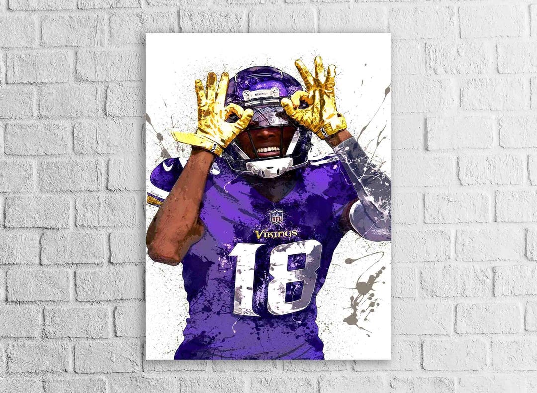 Justin Jefferson "iconic Griddy" Poster: Minnesota Vikings Fine Art - Etsy