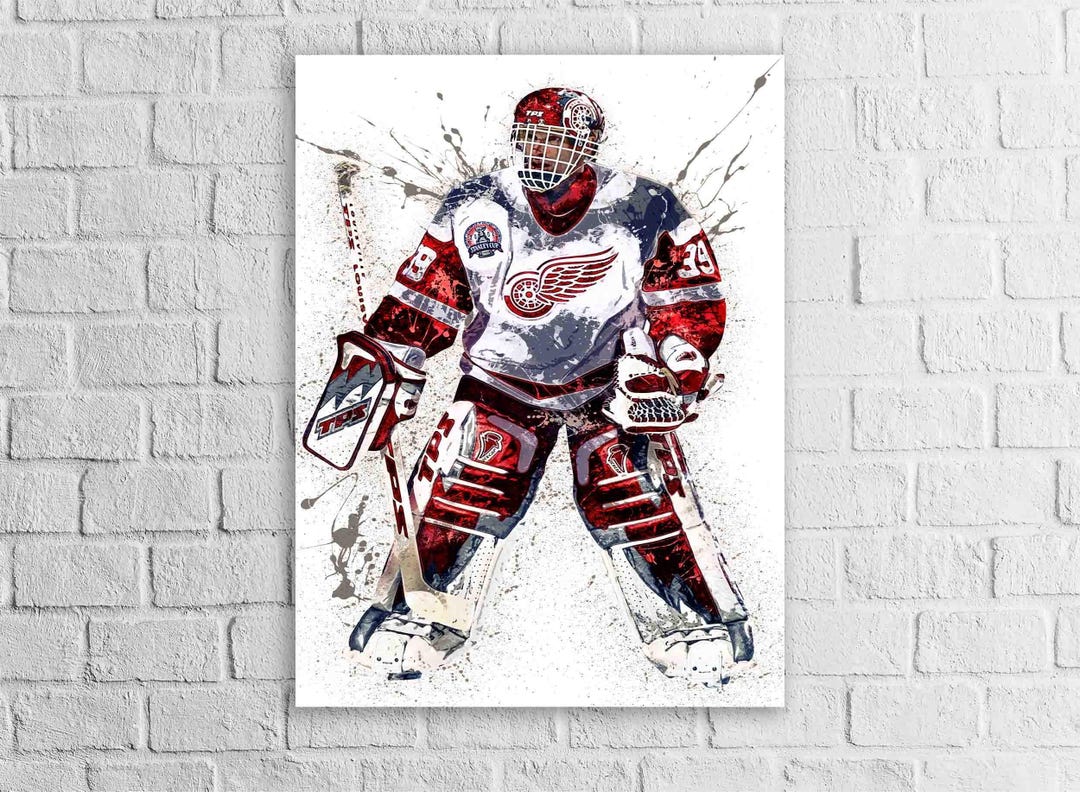 Dominik Hasek Art Print, Detroit Red Wings Poster, Man Cave Decor - Etsy