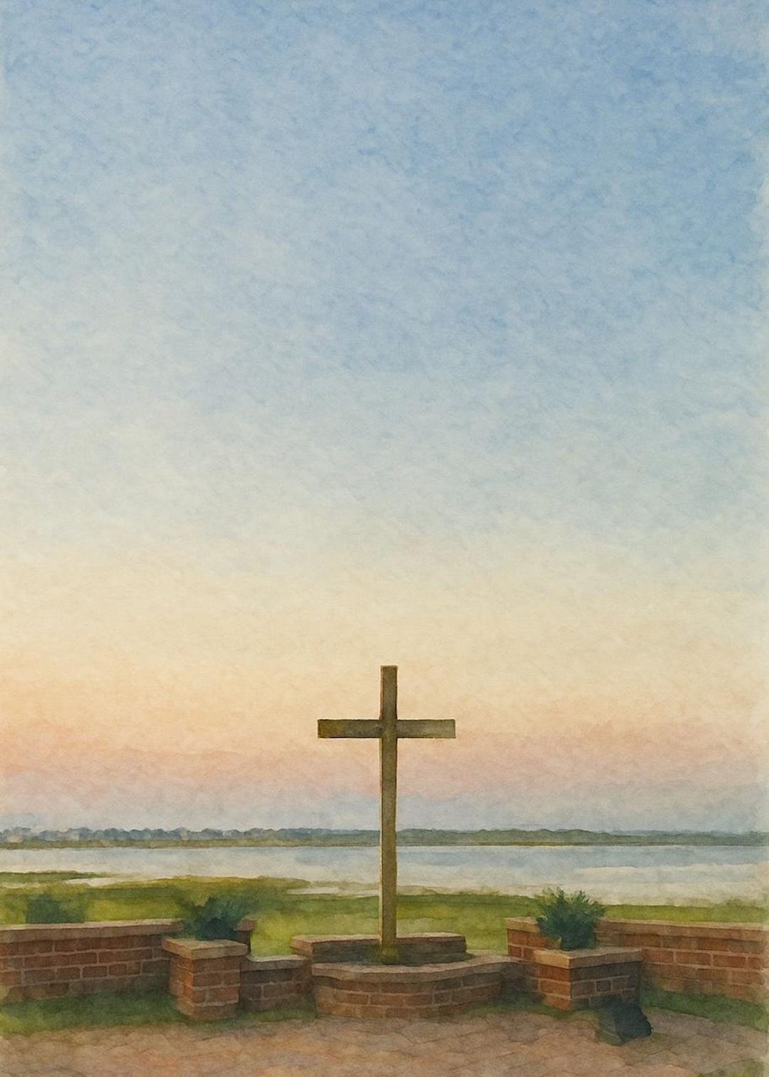 Murrells Inlet Sunset Cross Watercolor Painting (digital Download) - Etsy