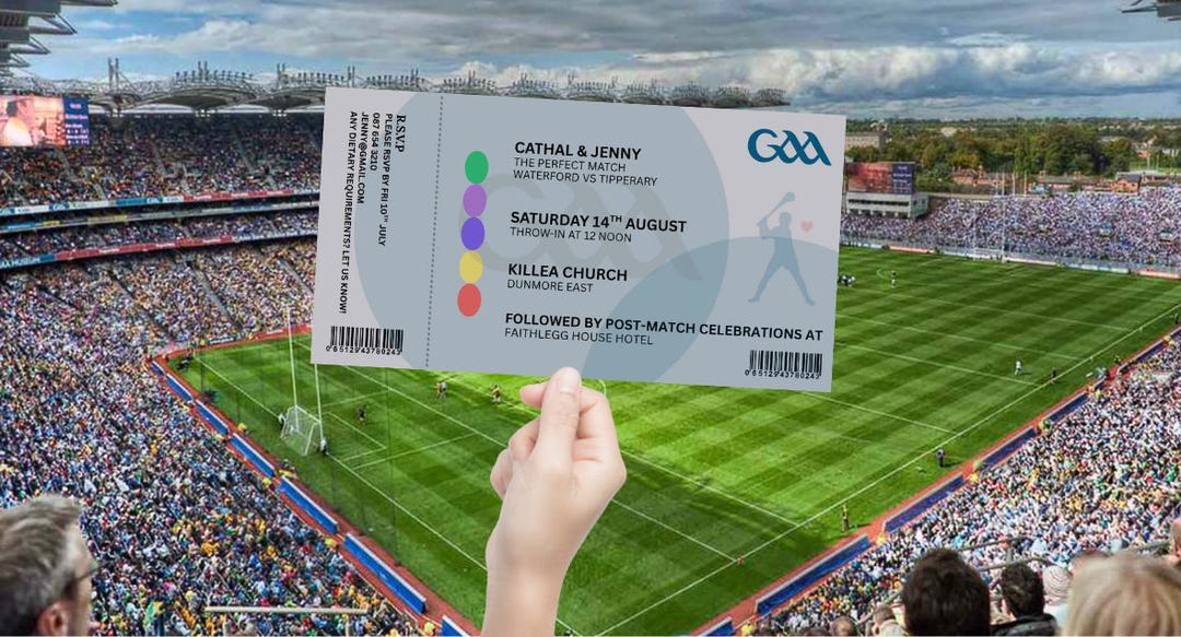 GAA Match Ticket Wedding Invitation – Digital Download - Etsy