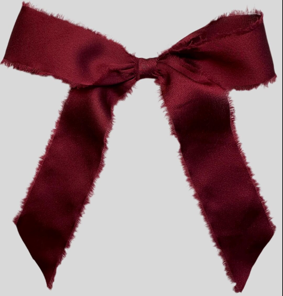 Raw Edge Silk Ribbon Hair Bow-multiple Colors Available - Etsy