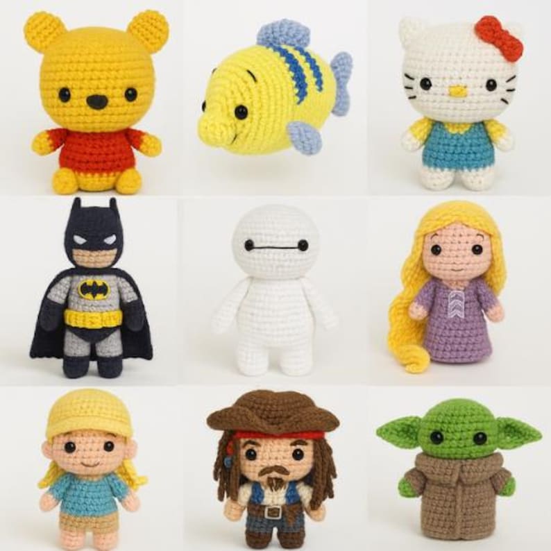 200+ Cartoon Crochet Pattern Set Amigurumi Bundle Movie Princess ...