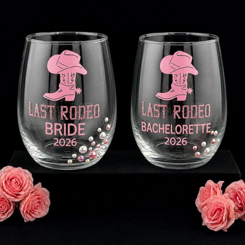 Rodeo Cowboy Wine Glasses - Etsy