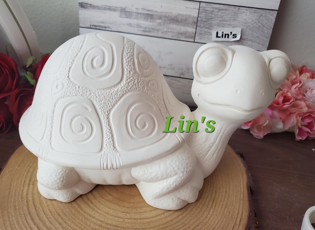Ceramic Bisque - Adorable Medium Turtle Adorable Shell Great for House ...