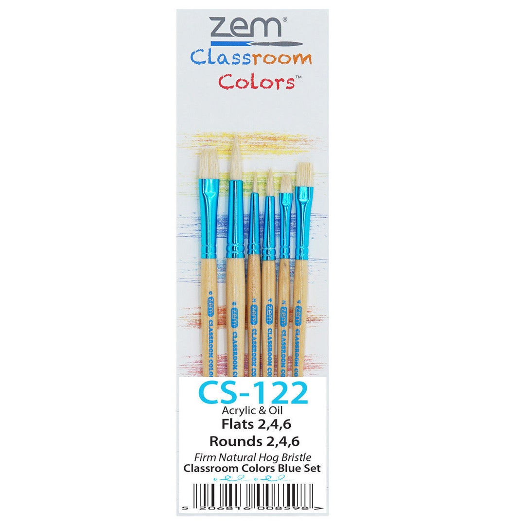 Ceramic Bisque Brushes #122 Classroom Colors Economy Hog Bristle Flats ...