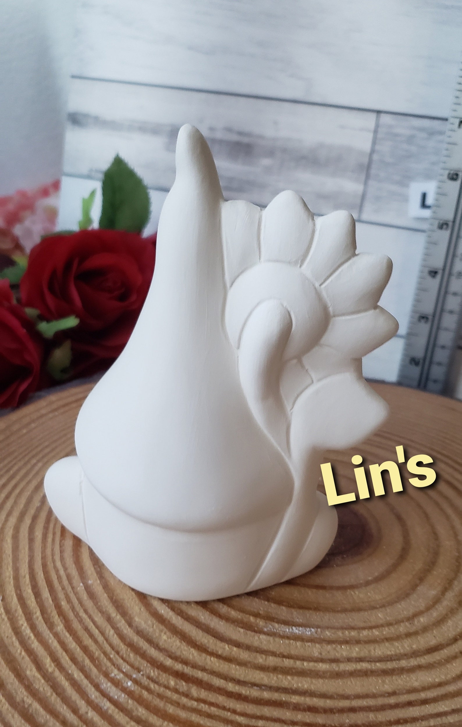 Bisque - Handmade - Gnome W Daisy Flower - Hand Made Ready to Paint ...