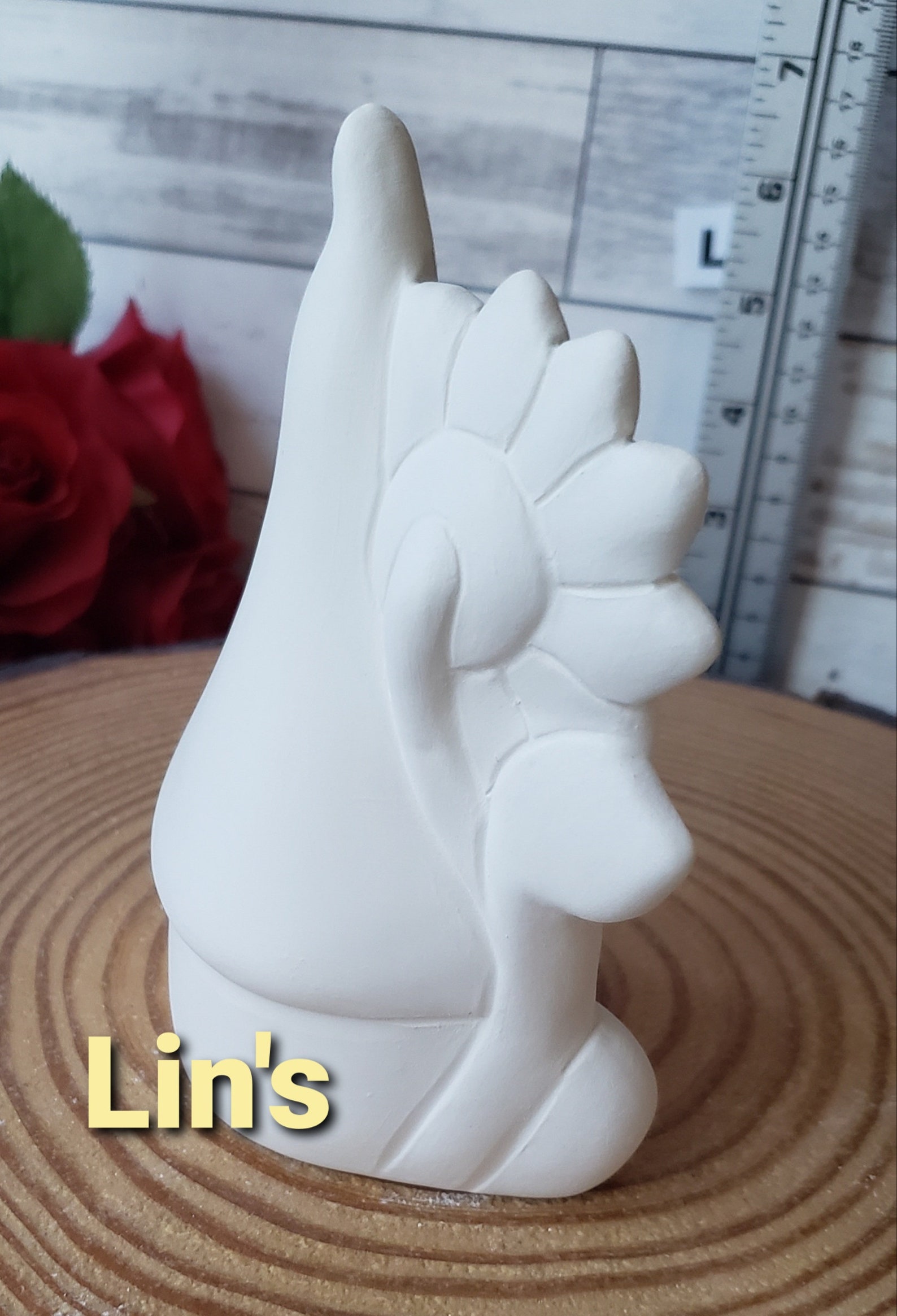 Bisque - Handmade - Gnome W Daisy Flower - Hand Made Ready to Paint ...
