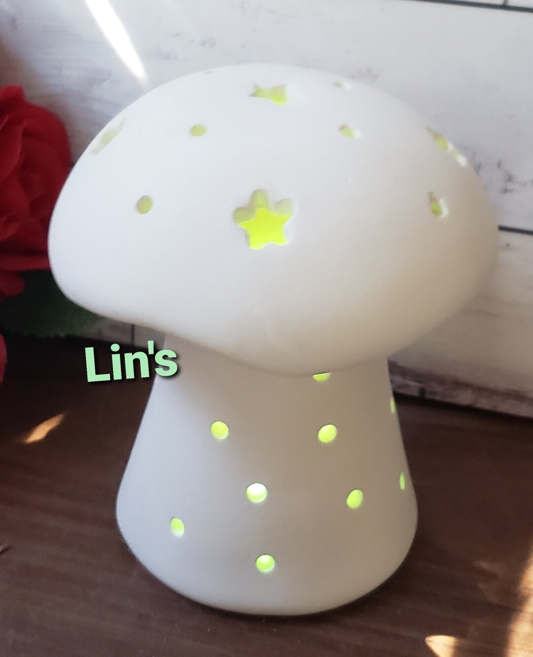 Bisque - Handmade - Gnome W Daisy Flower Lantern Tea Light Ups - Hand ...