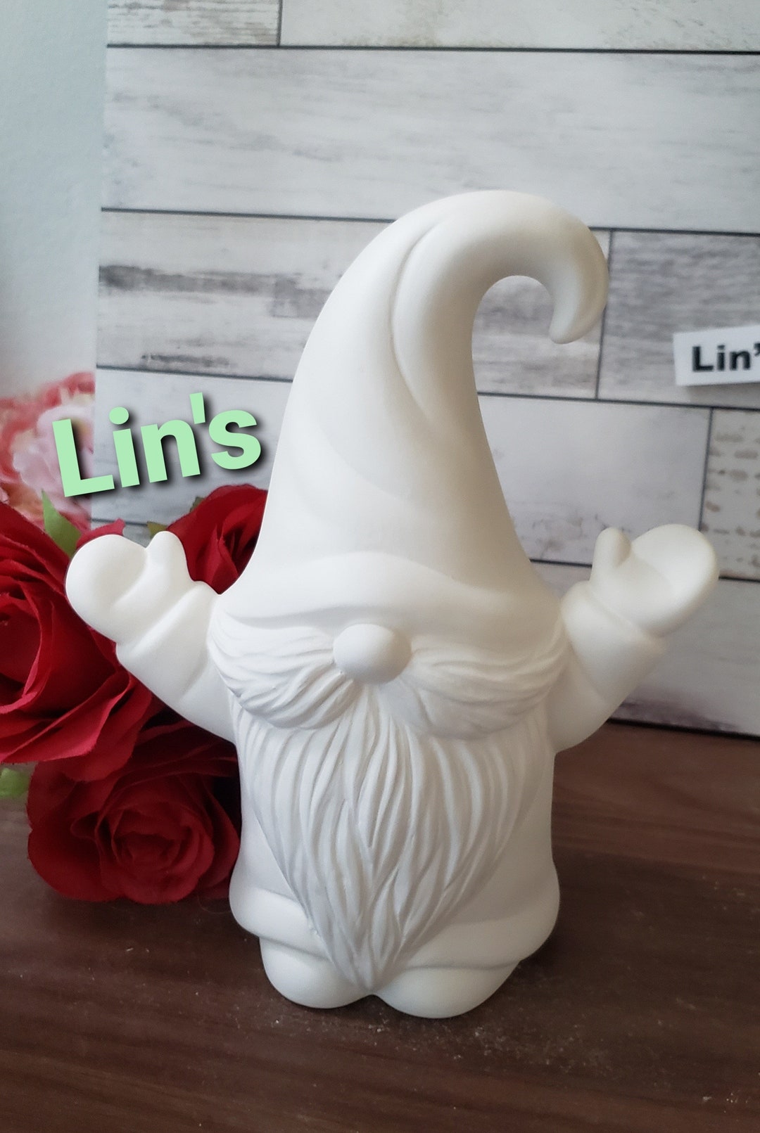 Bisque Handmade Gnome Waving Hand Made Ready to Paint - Etsy