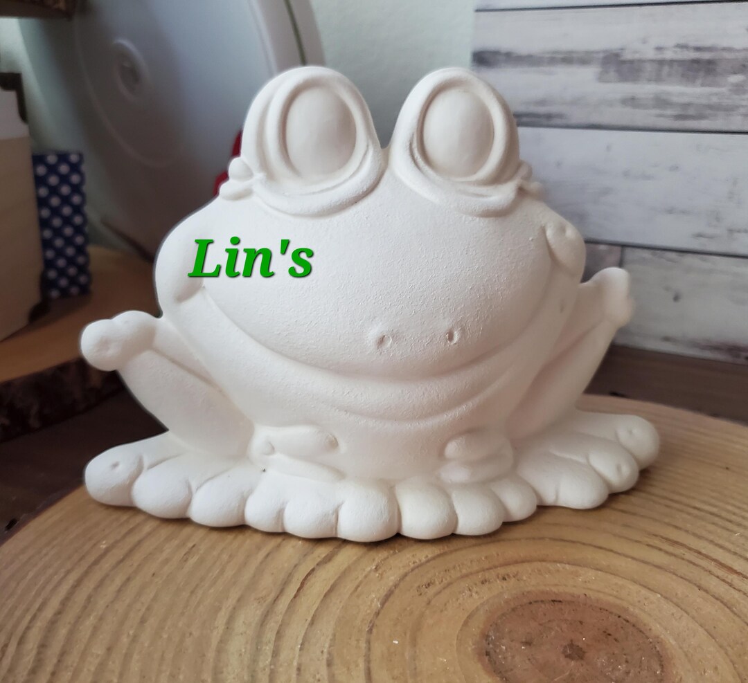 Ceramic Bisque - Adorable Medium Frog A Great for House or Yard or ...