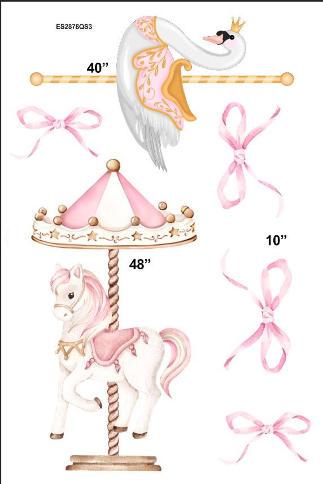 ES2878QS3 Carousel Pink Coroplast Cutouts Props Party Decorations - Etsy
