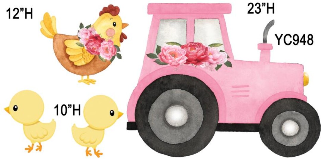 YC948QS FARM TRACTOR PINK Coroplast Cutouts Props Party Decorations - Etsy