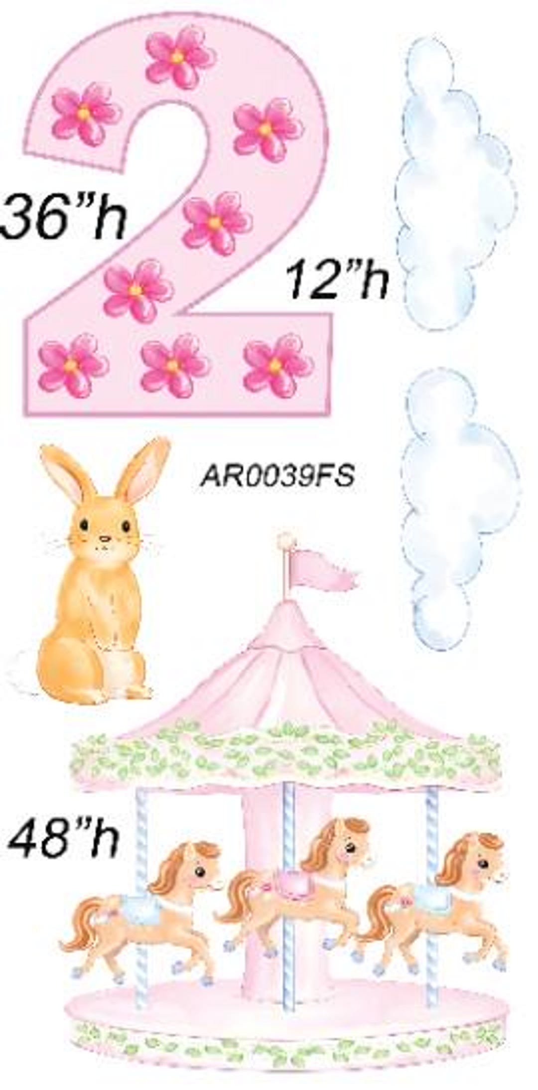 Custom Carousel AR0039FS Coroplast Cutouts Props Party Decorations - Etsy
