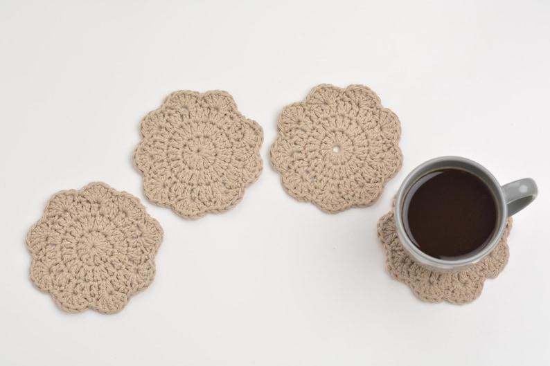 Crochet Scalloped Coaster Pattern | Handmade Cotton Coaster | Quick ...