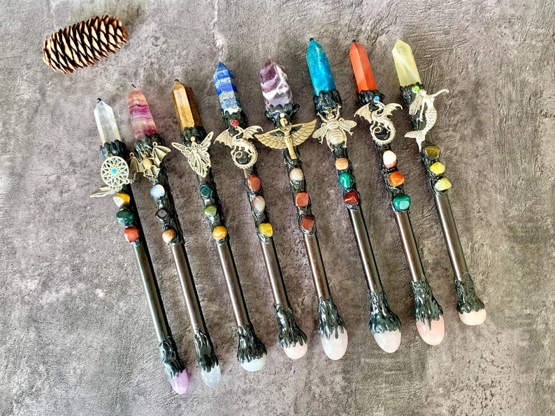 Personalized Crystal Magic Wand With Box, Handmade Cosplay Wand, Wizard ...