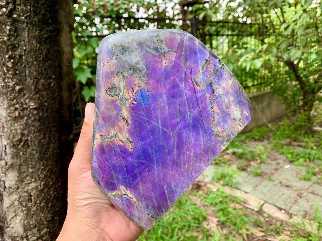Purple Flash Labradorite Crystal, Madagascar Specimen - Etsy