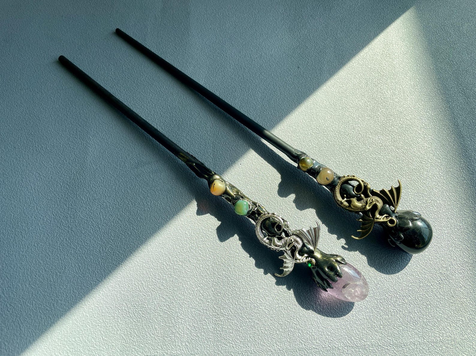 Natural Crystal Magic Wand, Handmade Cosplay Wand, Wizard Staff, Witch ...