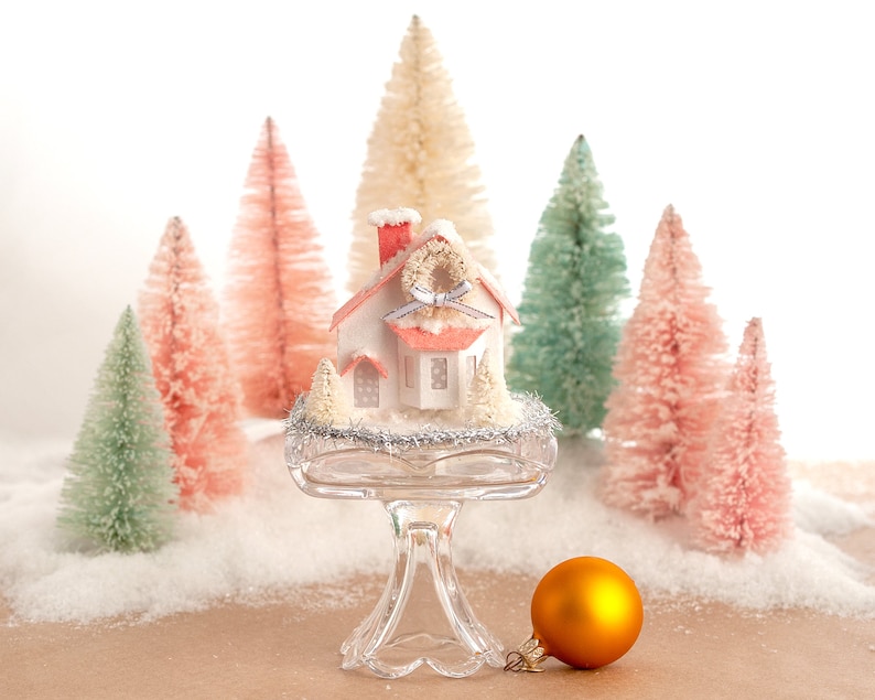 DIY Christmas Village Paper House Kit - Make Your Own Putz House ...