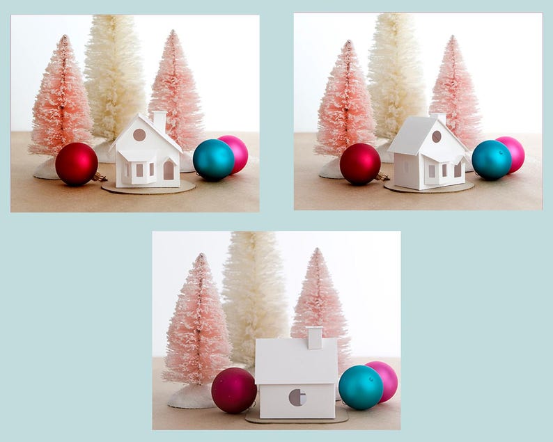 DIY Christmas Village Paper House Kit - Make Your Own Putz House ...