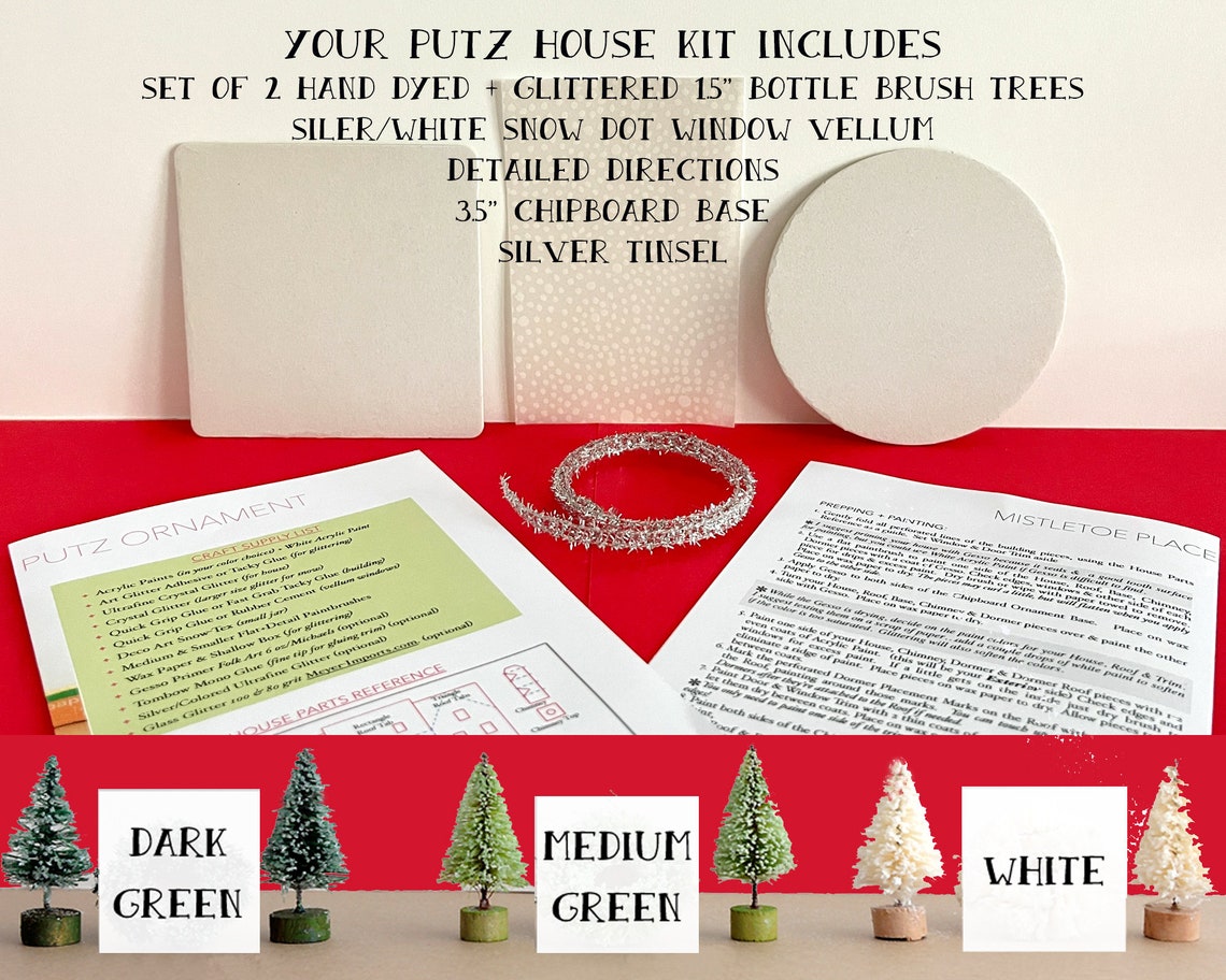 Putz Church Christmas Craft Kit Putz House Ornament Kit - Etsy