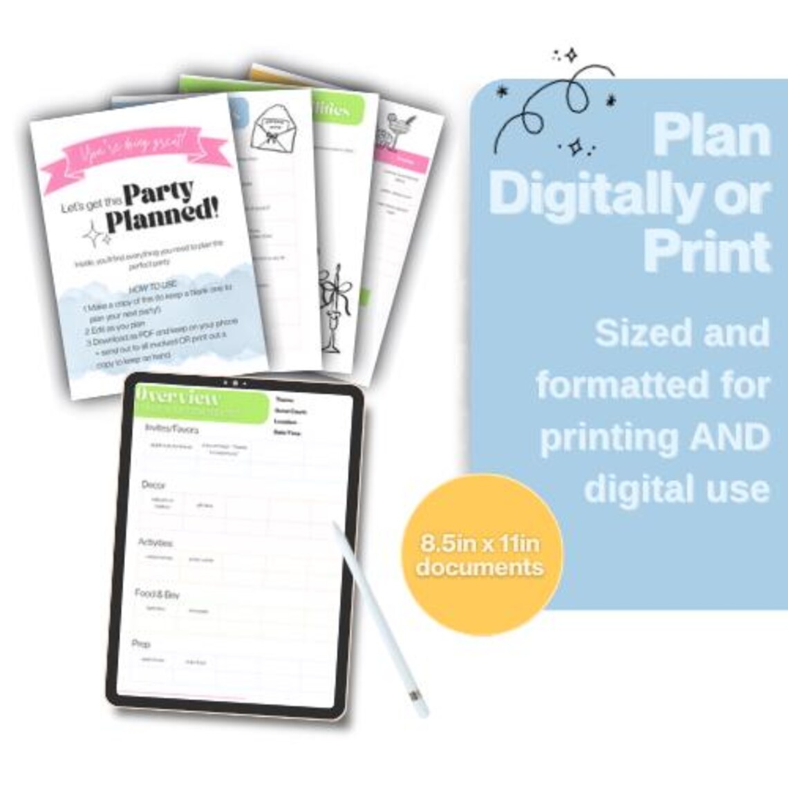 Party Planner | Checklist | Event Planning Template | Printable Party ...