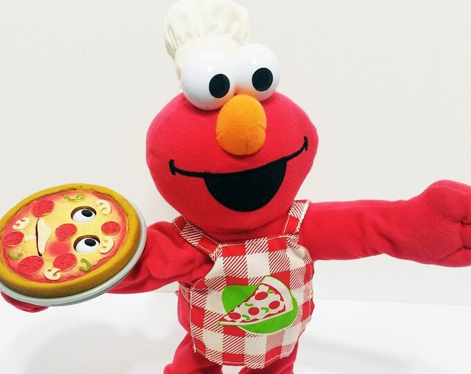 Vintage Singing Pizza Elmo Talking and Shakes Stuffed Doll Toy Animal ...