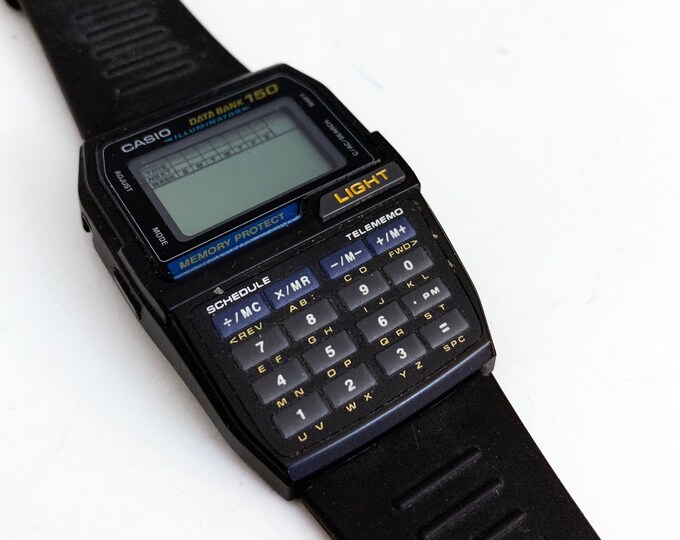 Vintage Casio Databank 150 Calculator Wrist Watch Tested Works 80s ...