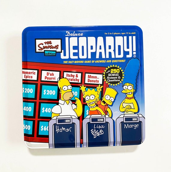 The Simpsons Deluxe Jeopardy Board Game Homer Bart 100% - Etsy