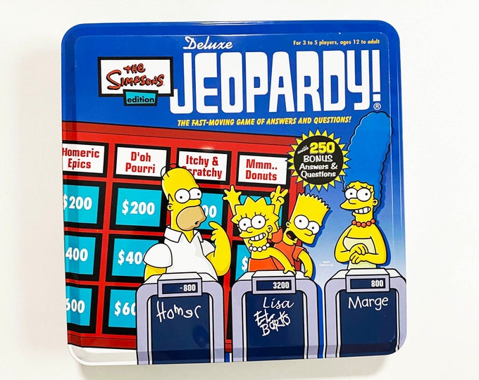 The Simpsons Deluxe Jeopardy Board Game Homer Bart 100% Complete in Box ...