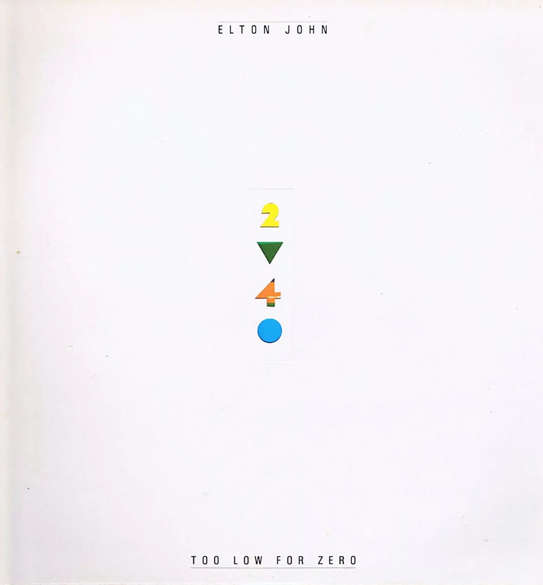 Vintage Elton John Too Low for Zero LP Record Vinyl Album Excellent 12 ...