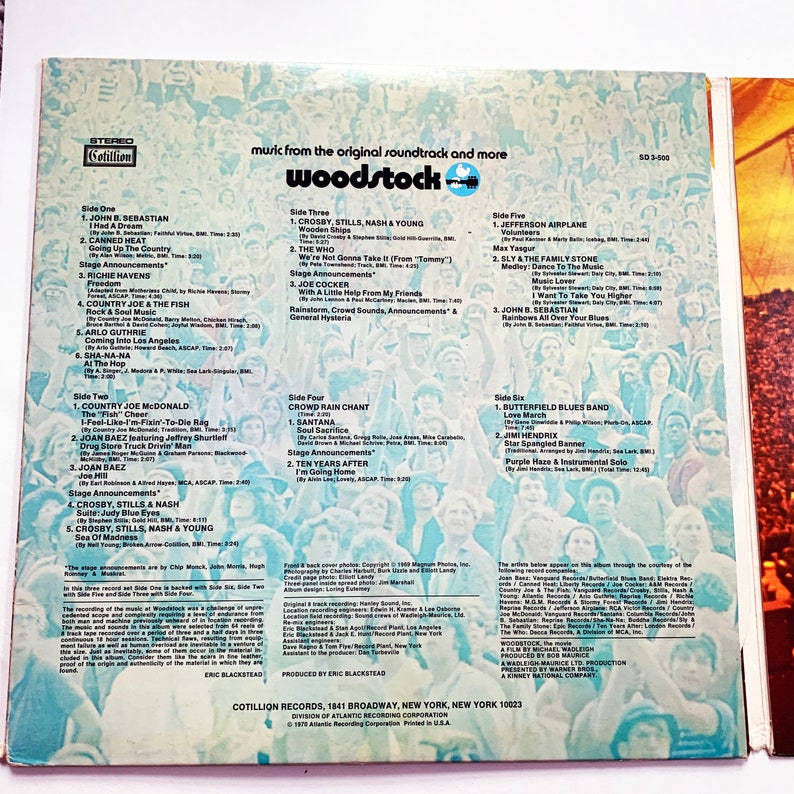 Vintage 1970 Woodstock 3 Record Set Album Vinyl LP Record Original ...