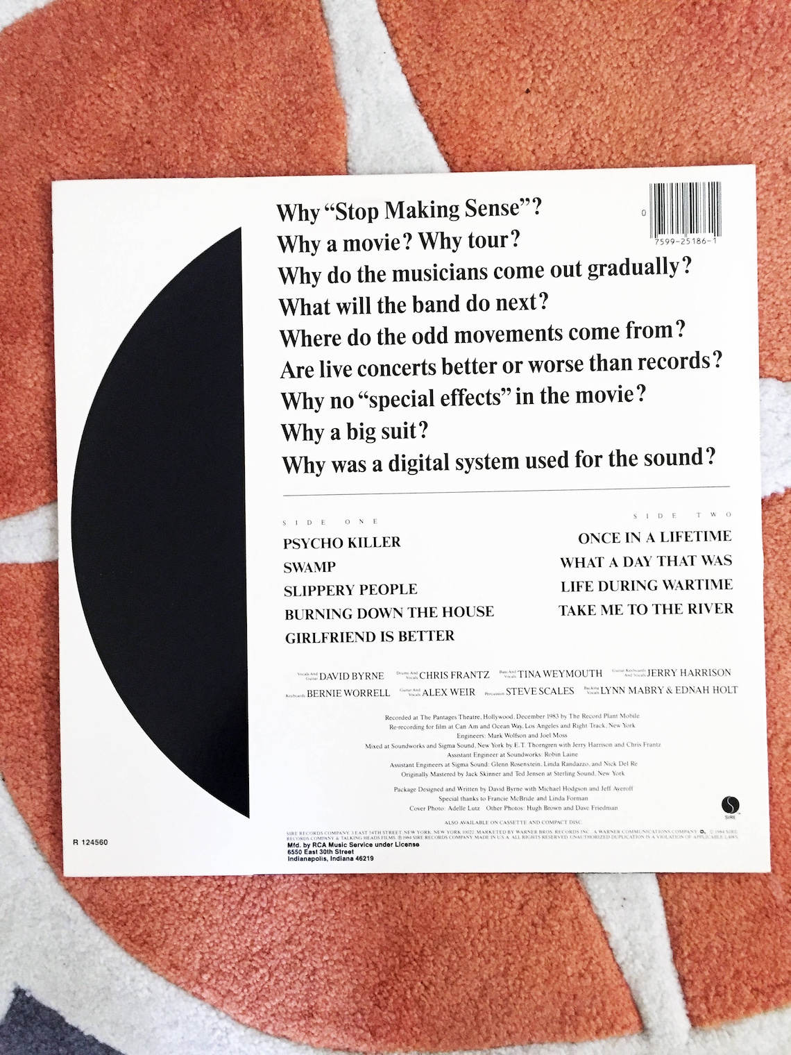 Vintage Talking Heads Stop Making Sense LP Record Vinyl Album | Etsy