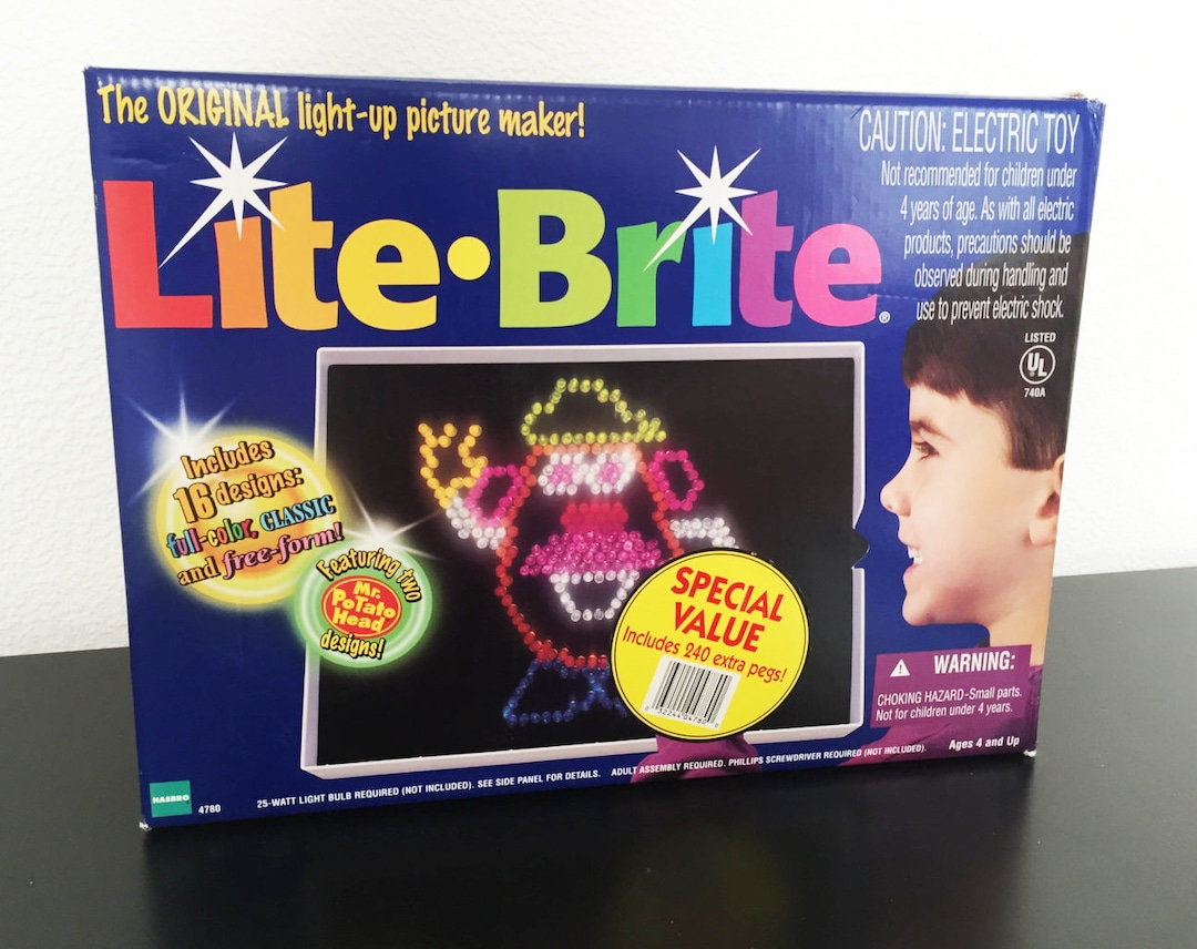 Vintage Lite Brite Game With Unused Art Sheet and Lots of Pegs 1990s Light Bright Pegs and ...