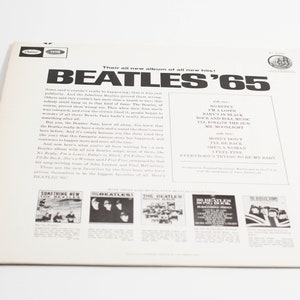 Vintage the Beatles 65' 12" LP Record Vinyl Album 60s Vinyl Lime Green ...