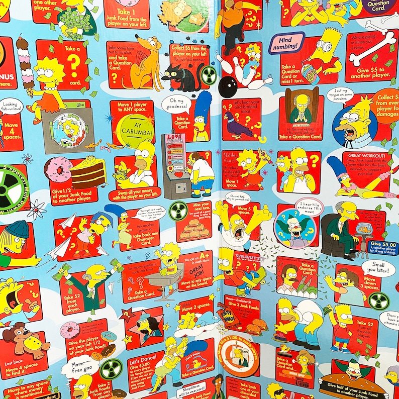 The Simpsons Loser Takes All Board Game Homer Bart 100% Complete in Box ...