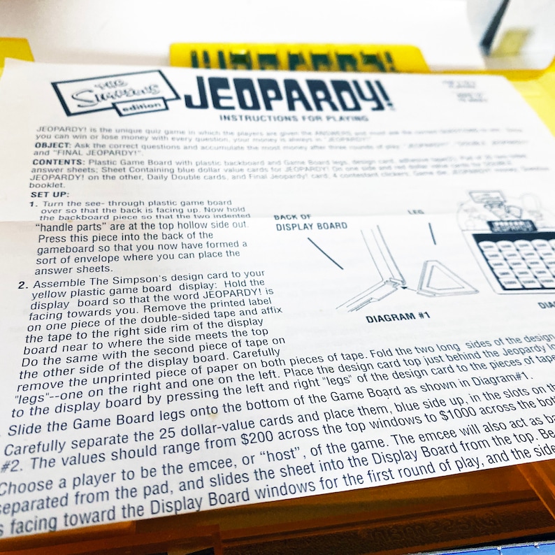 The Simpsons Jeopardy Board Game Homer Bart 100% Complete in Box ...