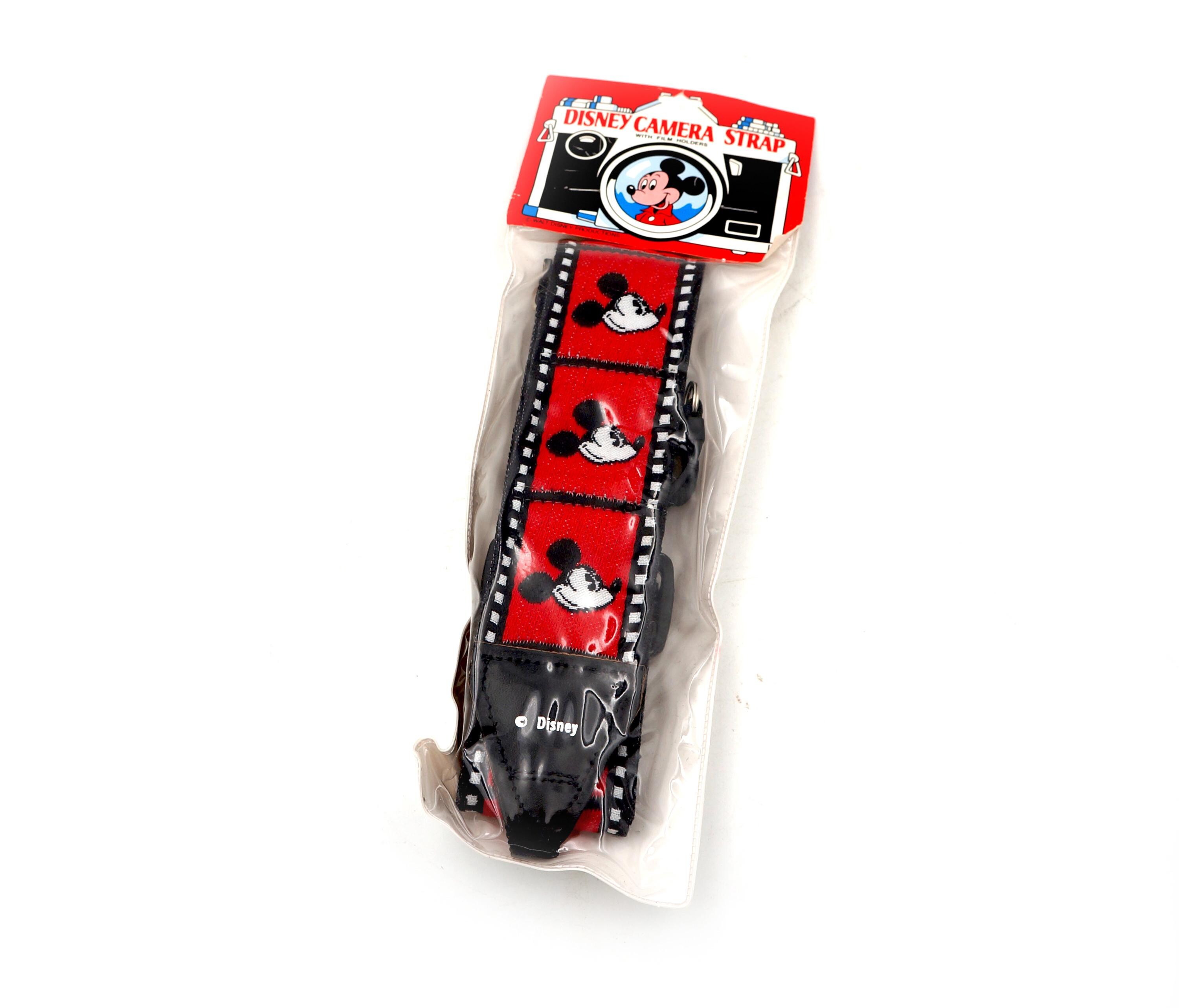 Vintage RARE Sealed Disney Mickey Mouse Pattern Camera Strap Red Black ...