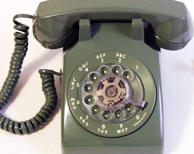 Vintage 1965 Bell System Green Rotary Desk Phone Western Electric - Etsy