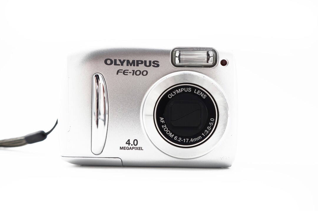 Vintage Olympus FE-100 4MP Blue Digital Camera Digi Zoom AF Point Shoot ...