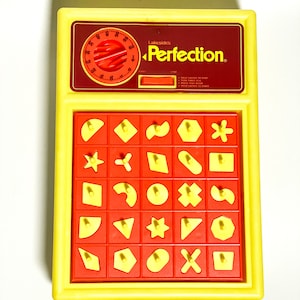 Vintage Perfection Board Game Milton Bradley Complete 1980s 80s Yellow ...