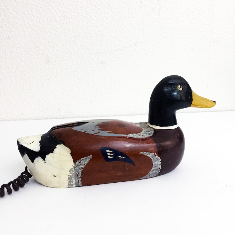 Vintage Wooden Mallard Duck Telephone Phone Hand Painted Works - Etsy