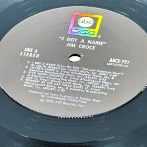 Vintage 1973 Jim Croce I Got a Name Record Album Vinyl LP Original ...